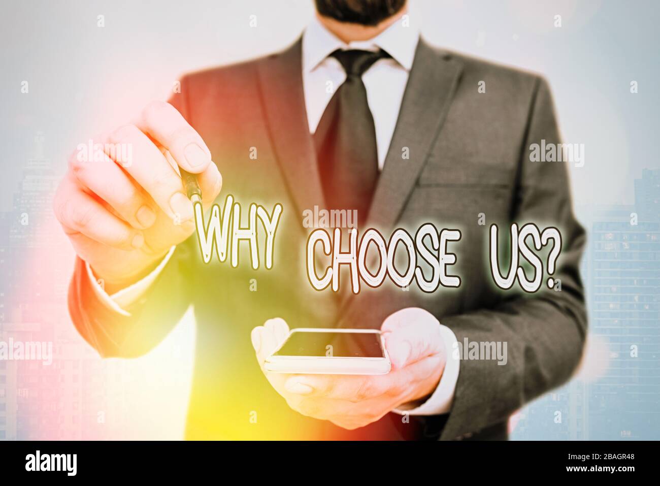 Handwriting text Why Choose Us Question. Conceptual photo list of ...