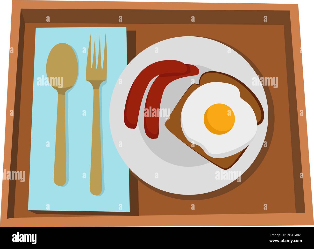 Early breakfast, illustration, vector on white background Stock Vector ...