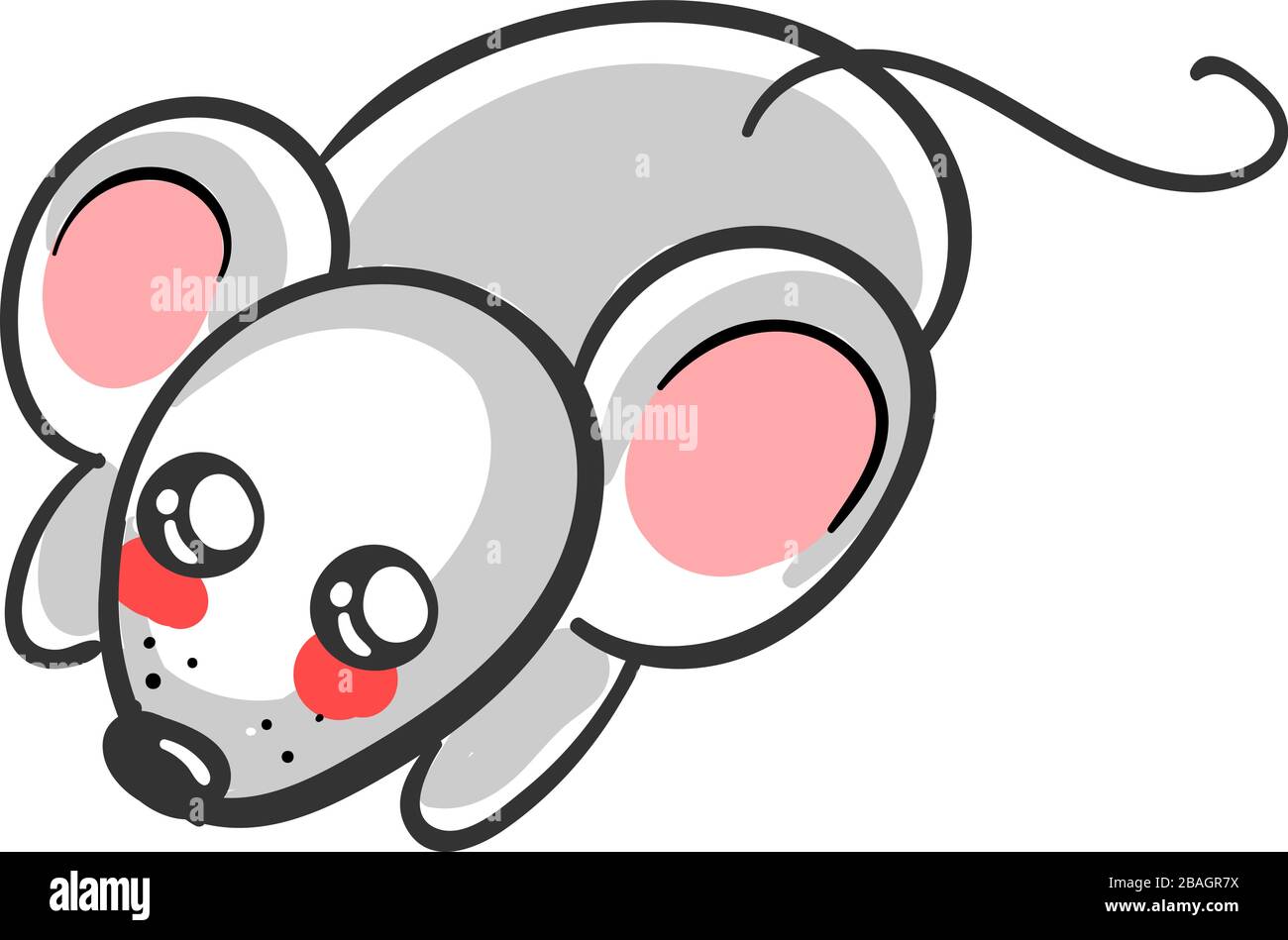 Cute mouse, illustration, vector on white background Stock Vector Image ...