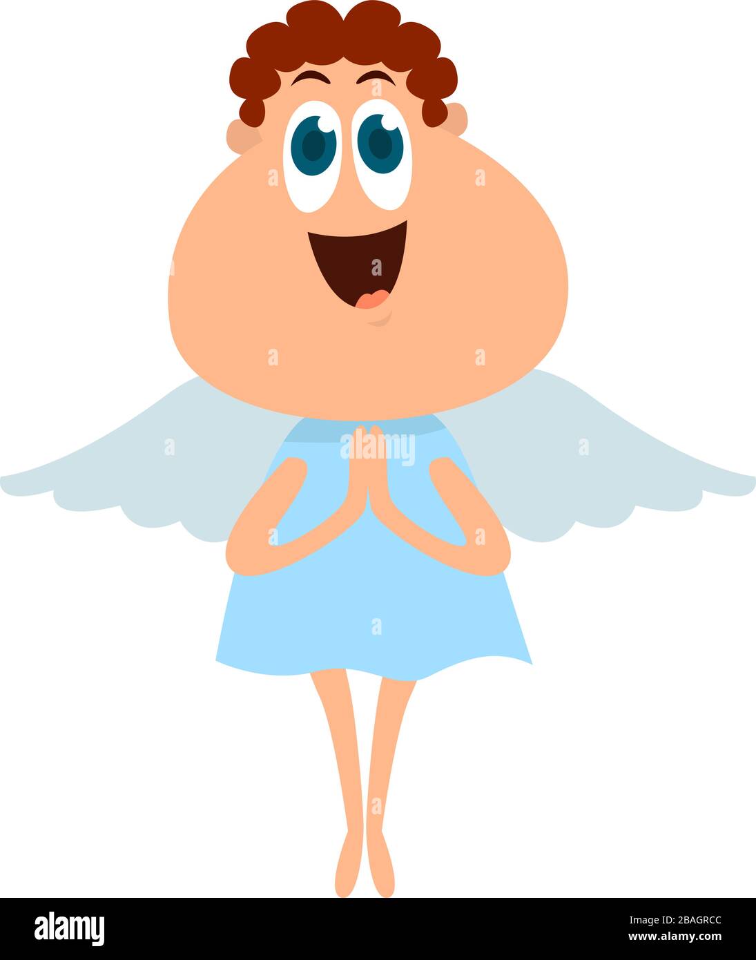 Flying angel, illustration, vector on white background Stock Vector ...