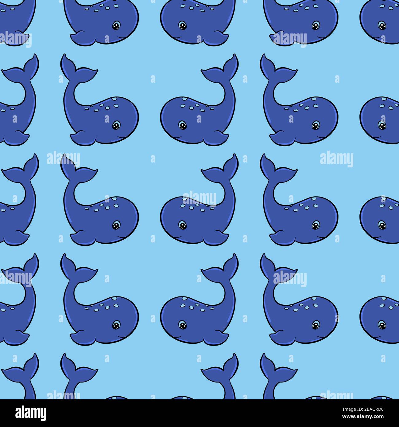 Blue big fish, illustration, vector on white background Stock Vector ...