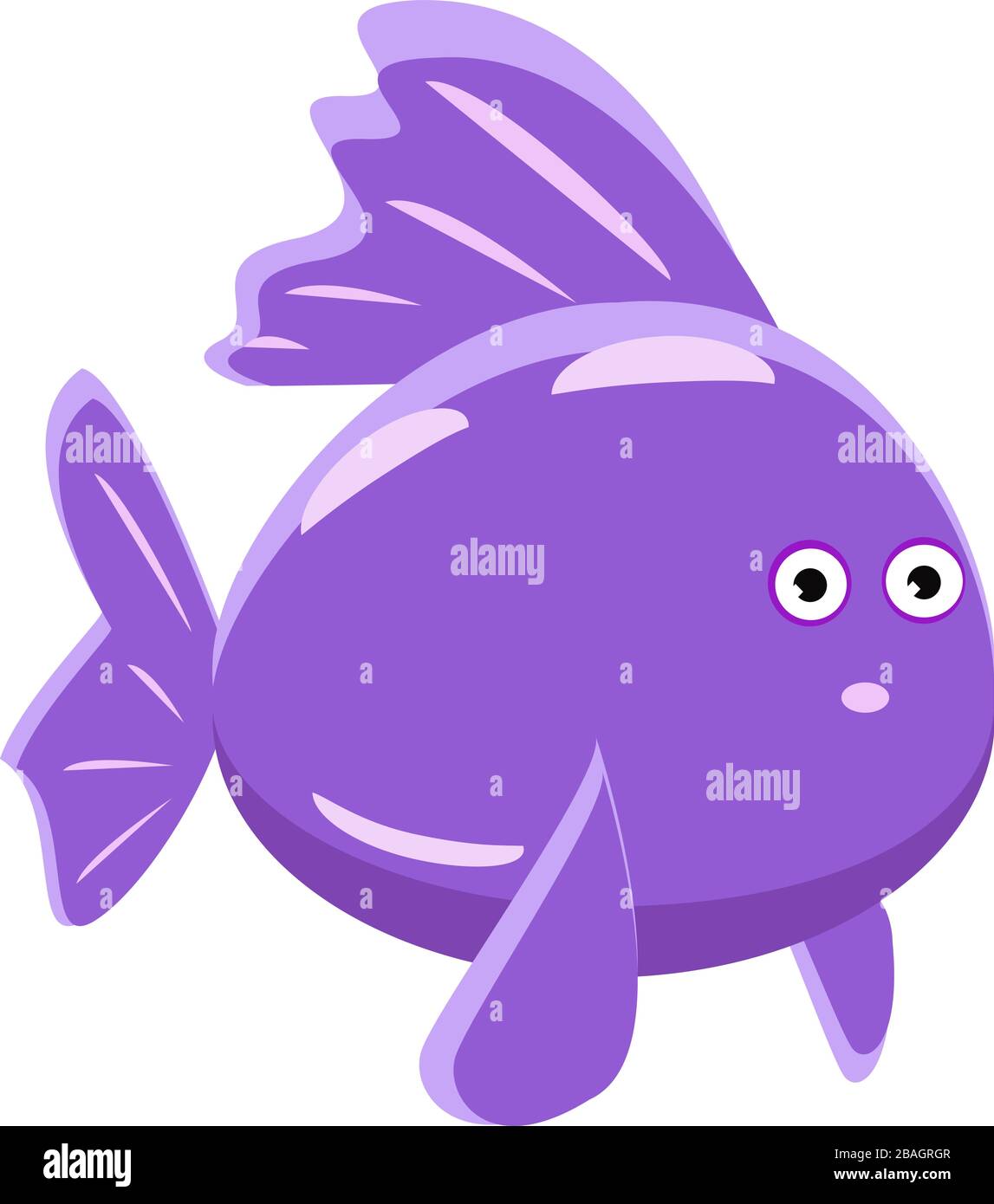 Purple fish, illustration, vector on white background Stock Vector ...
