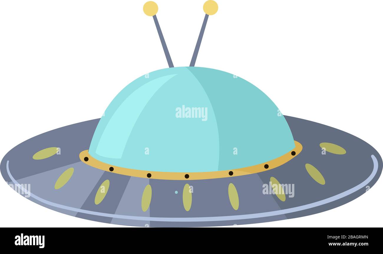 Blue UFO, illustration, vector on white background Stock Vector Image ...