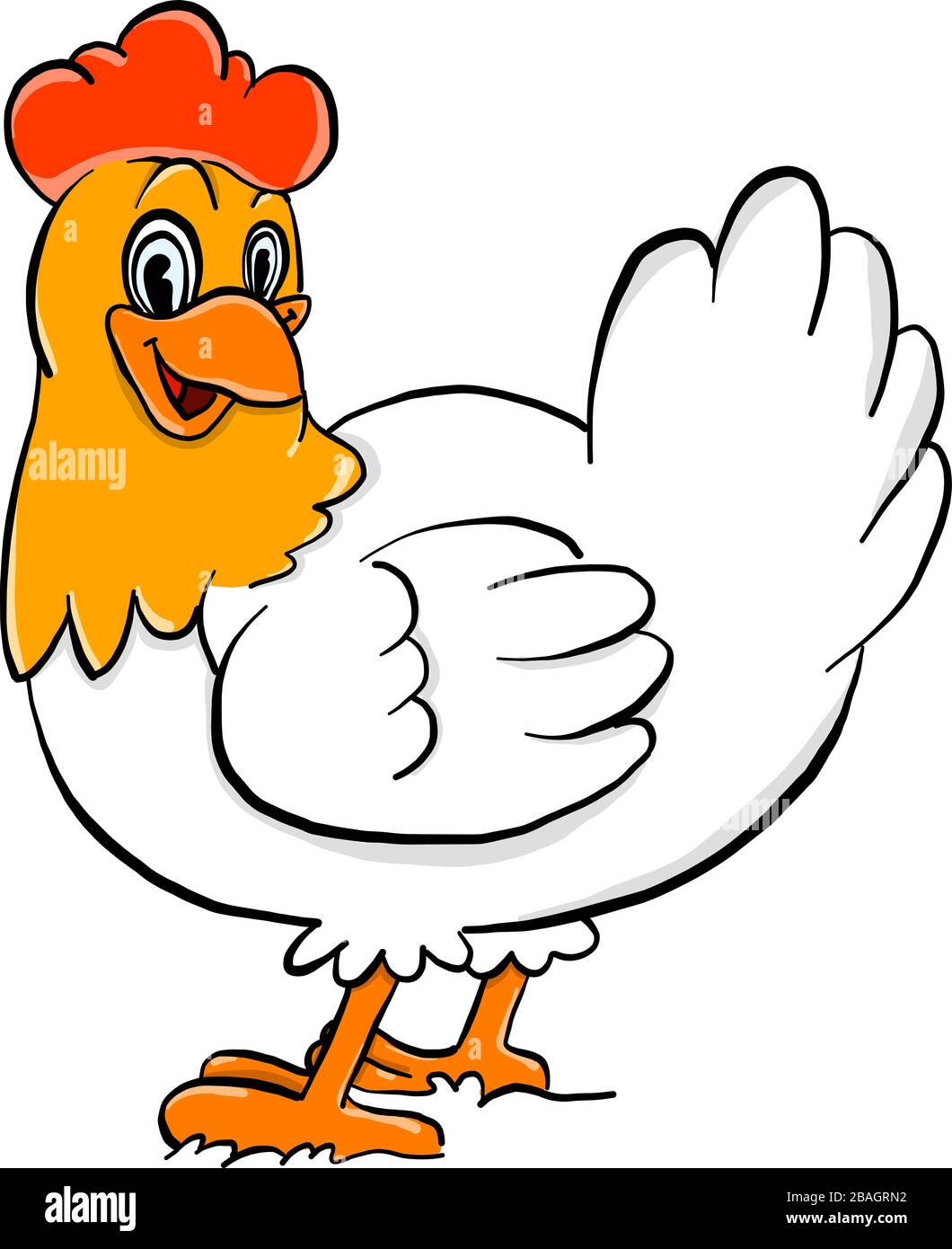 Funny chicken, illustration, vector on white background Stock Vector ...