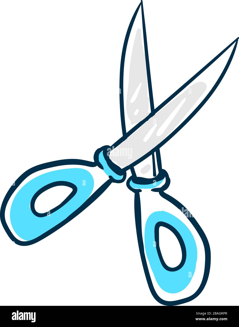 Blue scissors, illustration, vector on white background Stock Vector ...