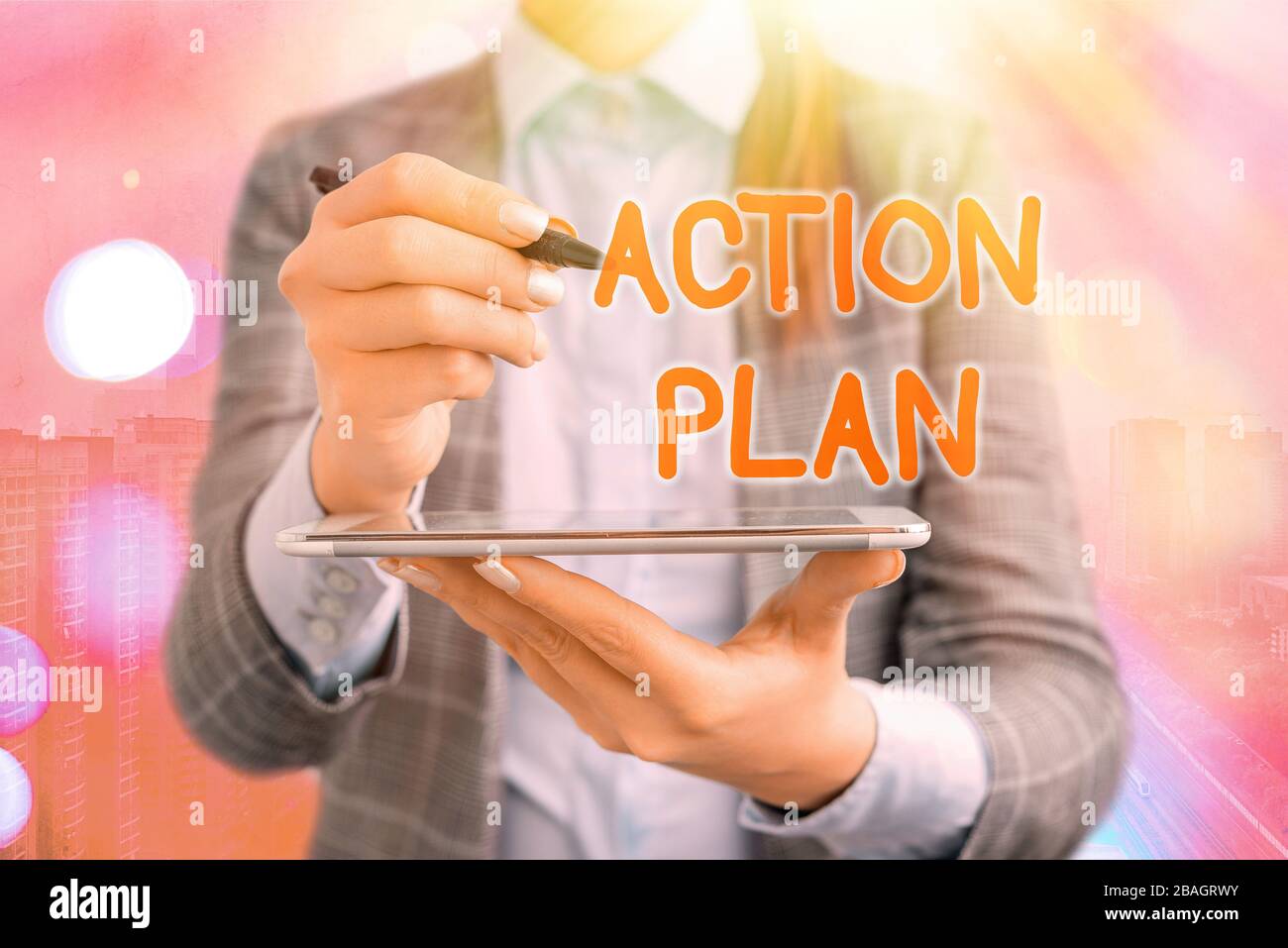Text sign showing Action Plan. Business photo text detailed plan ...