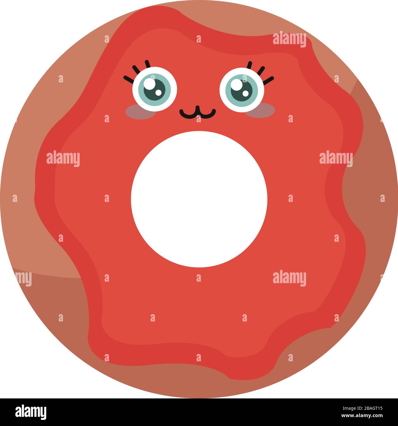 Cute red donut, illustration, vector on white background Stock Vector ...