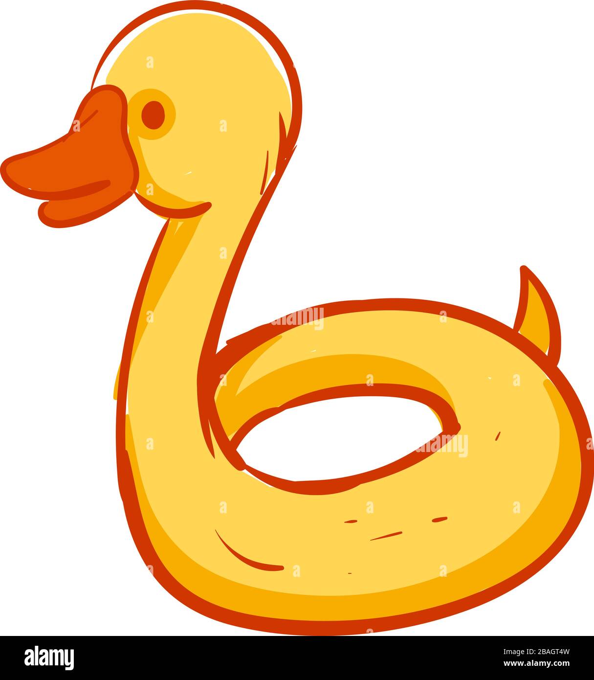 Duck swimming ring, illustration, vector on white background Stock ...