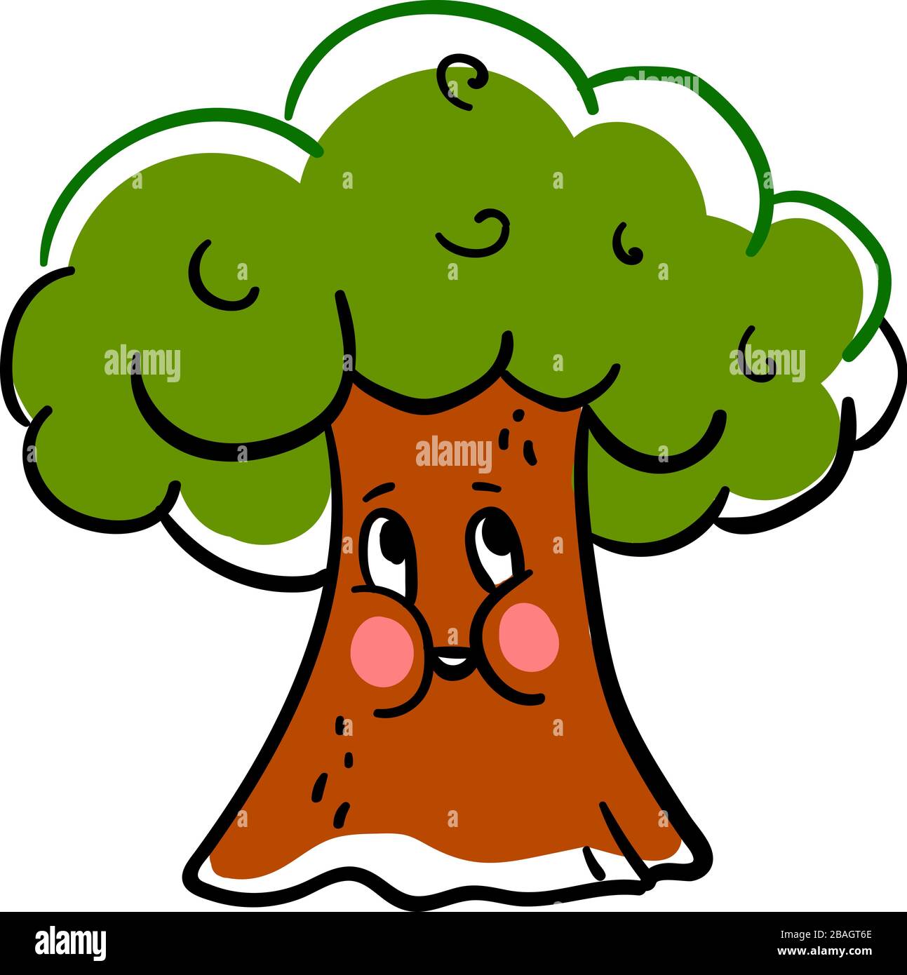 Happy tree, illustration, vector on white background Stock Vector Image ...