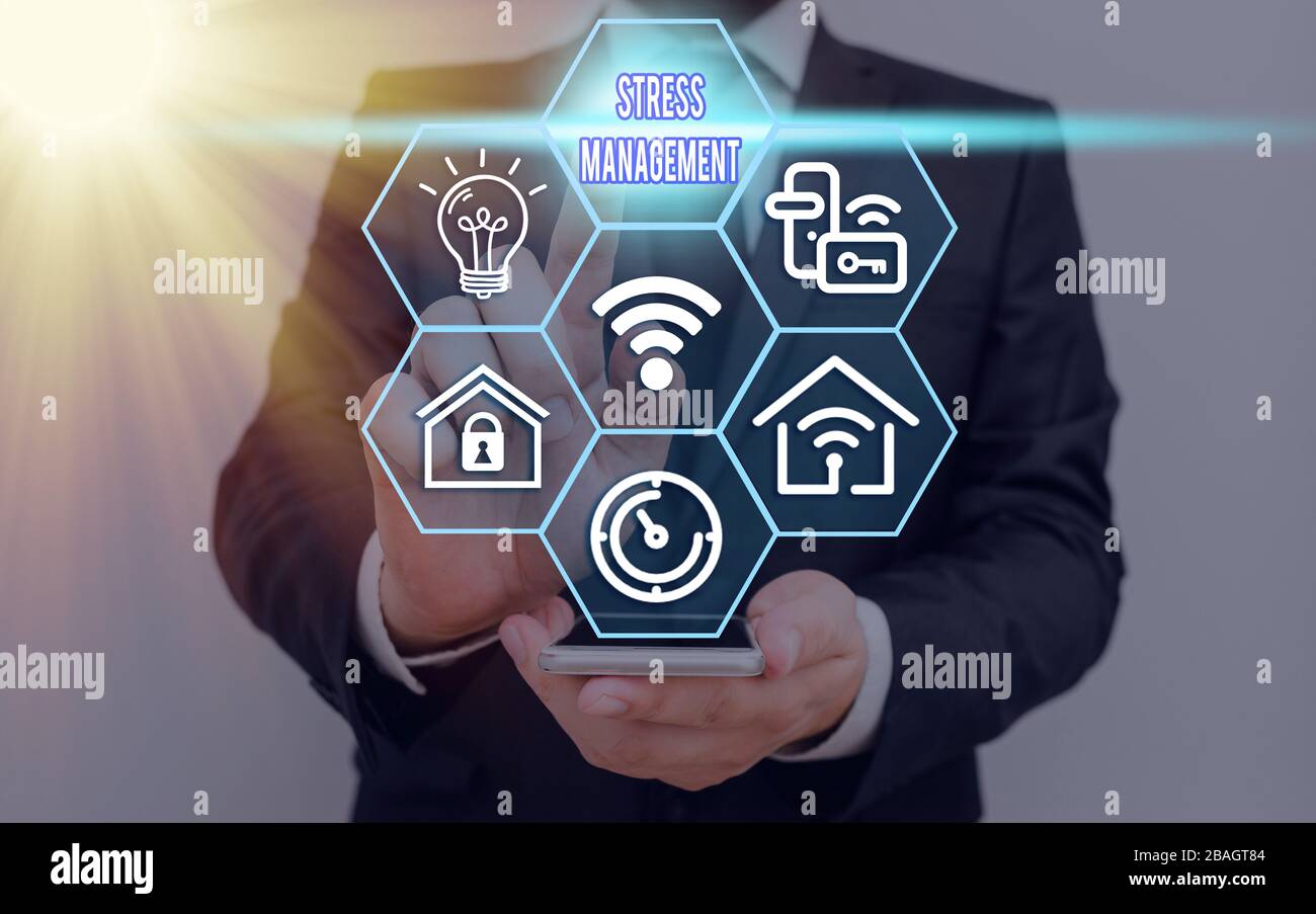 Writing note showing Stress Management. Business concept for method of ...