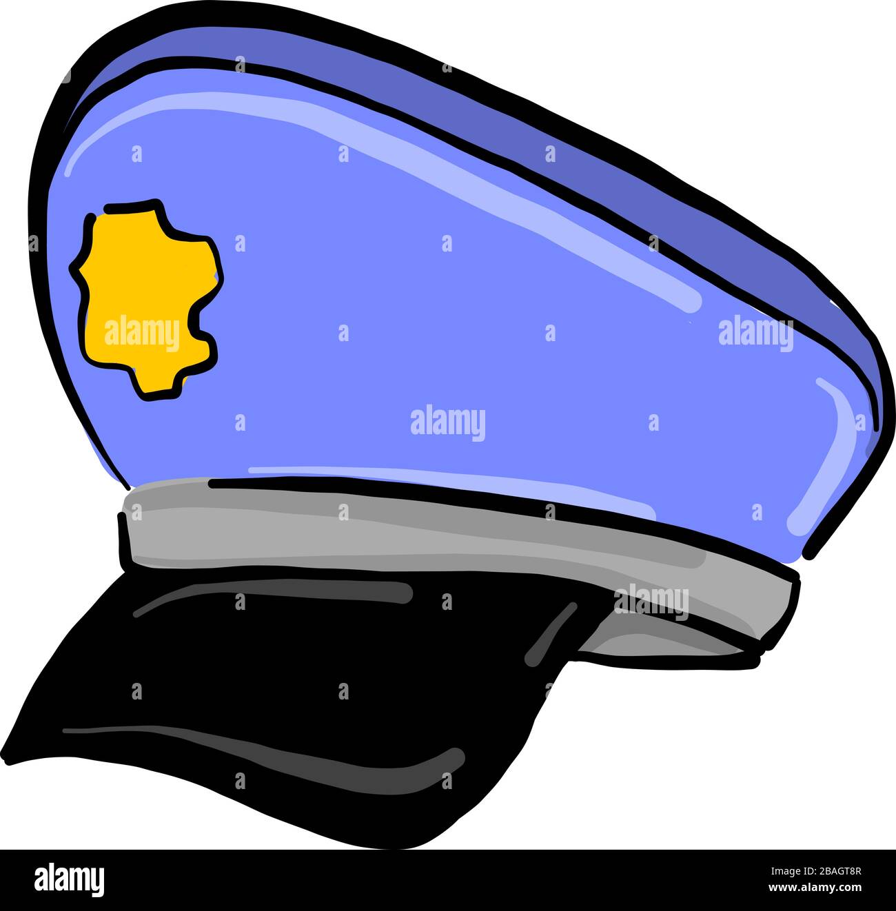 Police hat, illustration, vector on white background Stock Vector Image ...