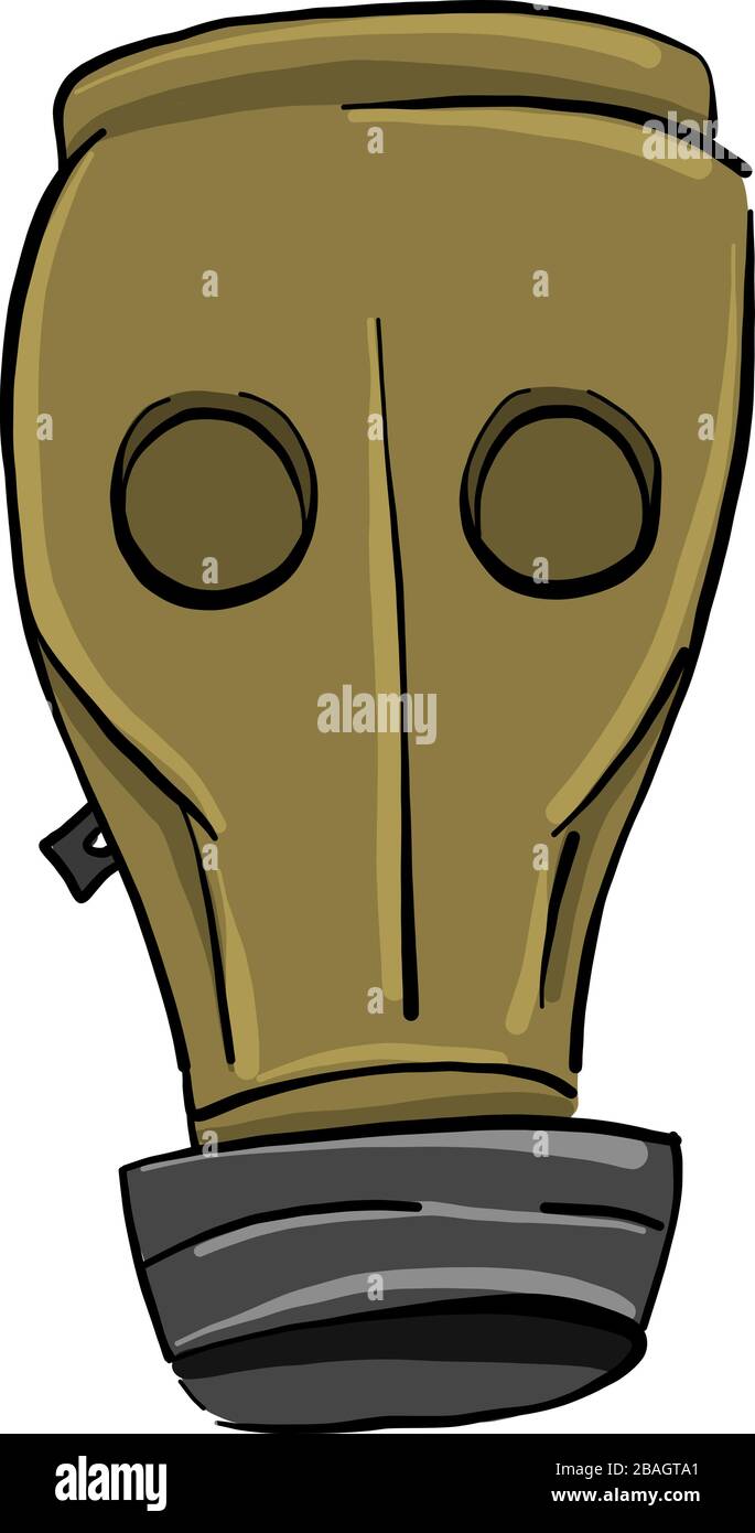 Green gas mask, illustration, vector on white background Stock Vector ...