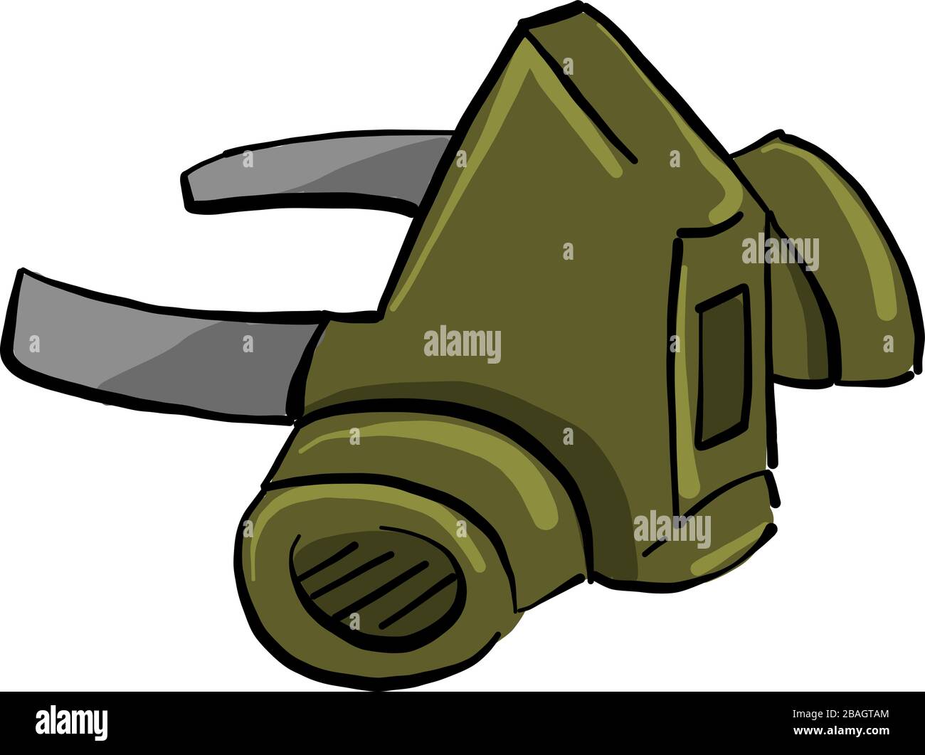 Gas mask, illustration, vector on white background Stock Vector Image ...