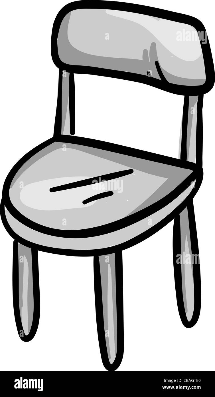 Grey chair, illustration, vector on white background Stock Vector Image ...
