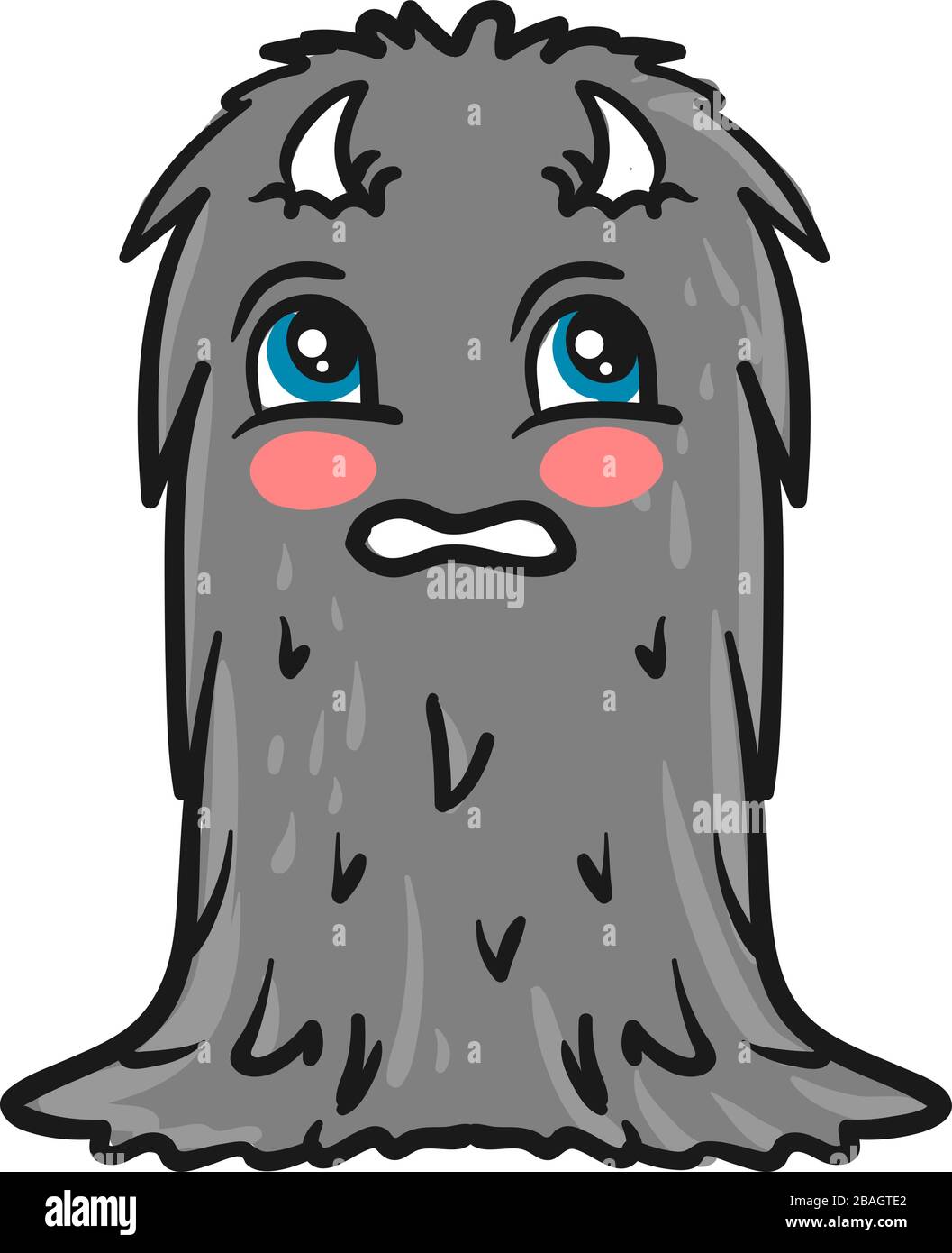 Scared monster, illustration, vector on white background Stock Vector ...