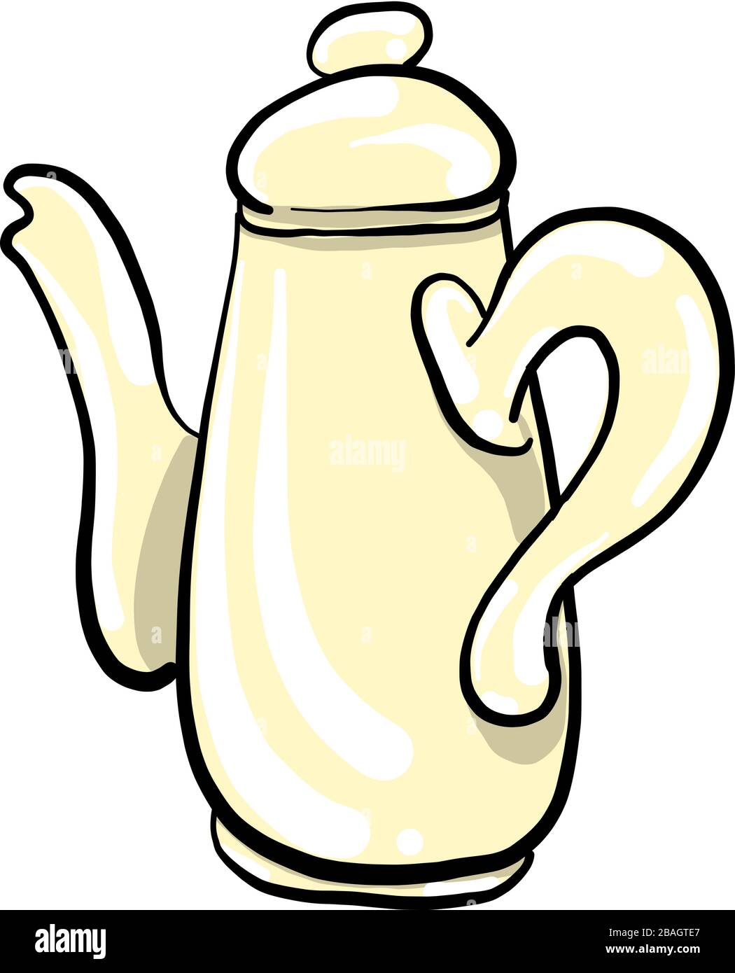 Yellow kettle, illustration, vector on white background Stock Vector ...