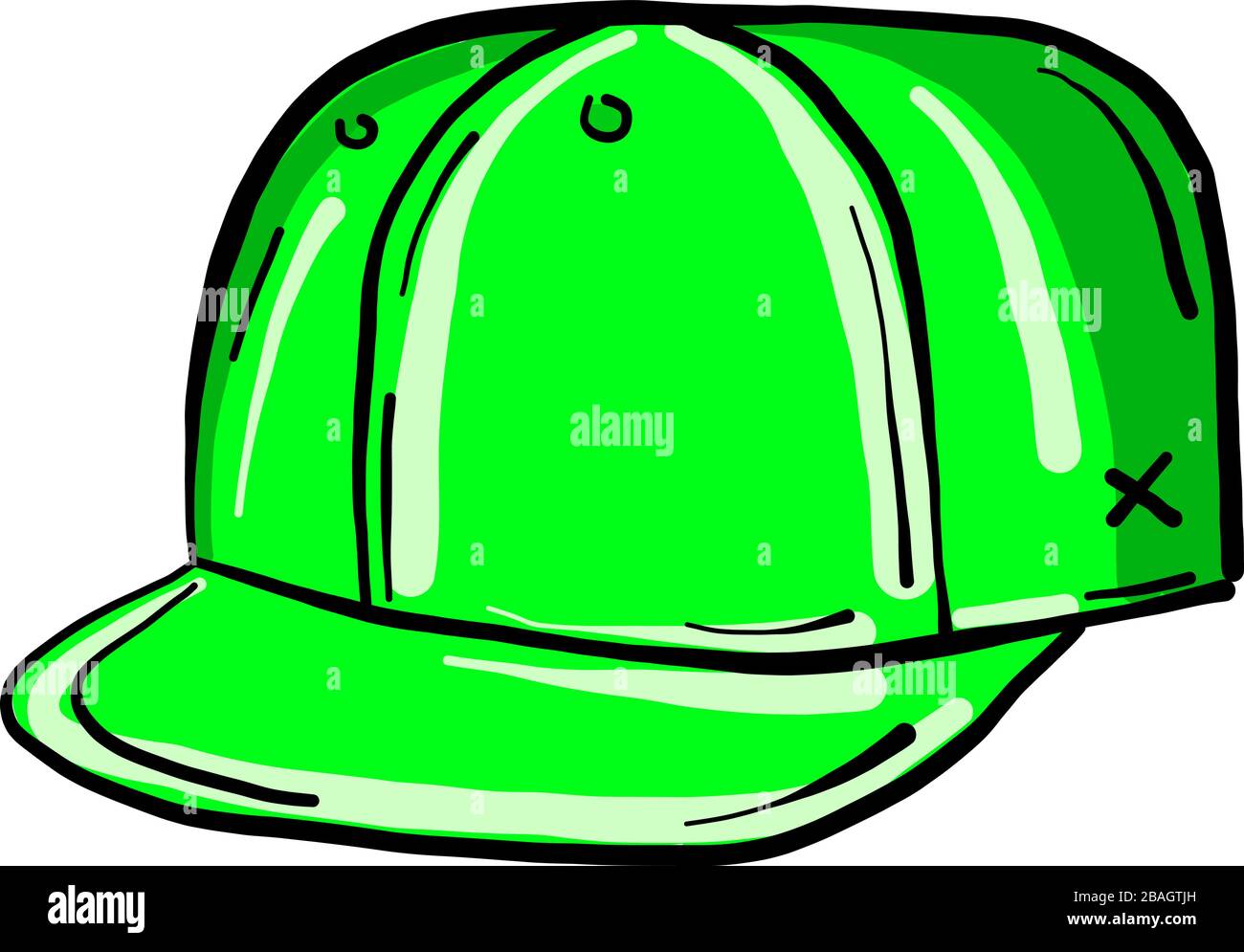 Green cap, illustration, vector on white background Stock Vector Image ...