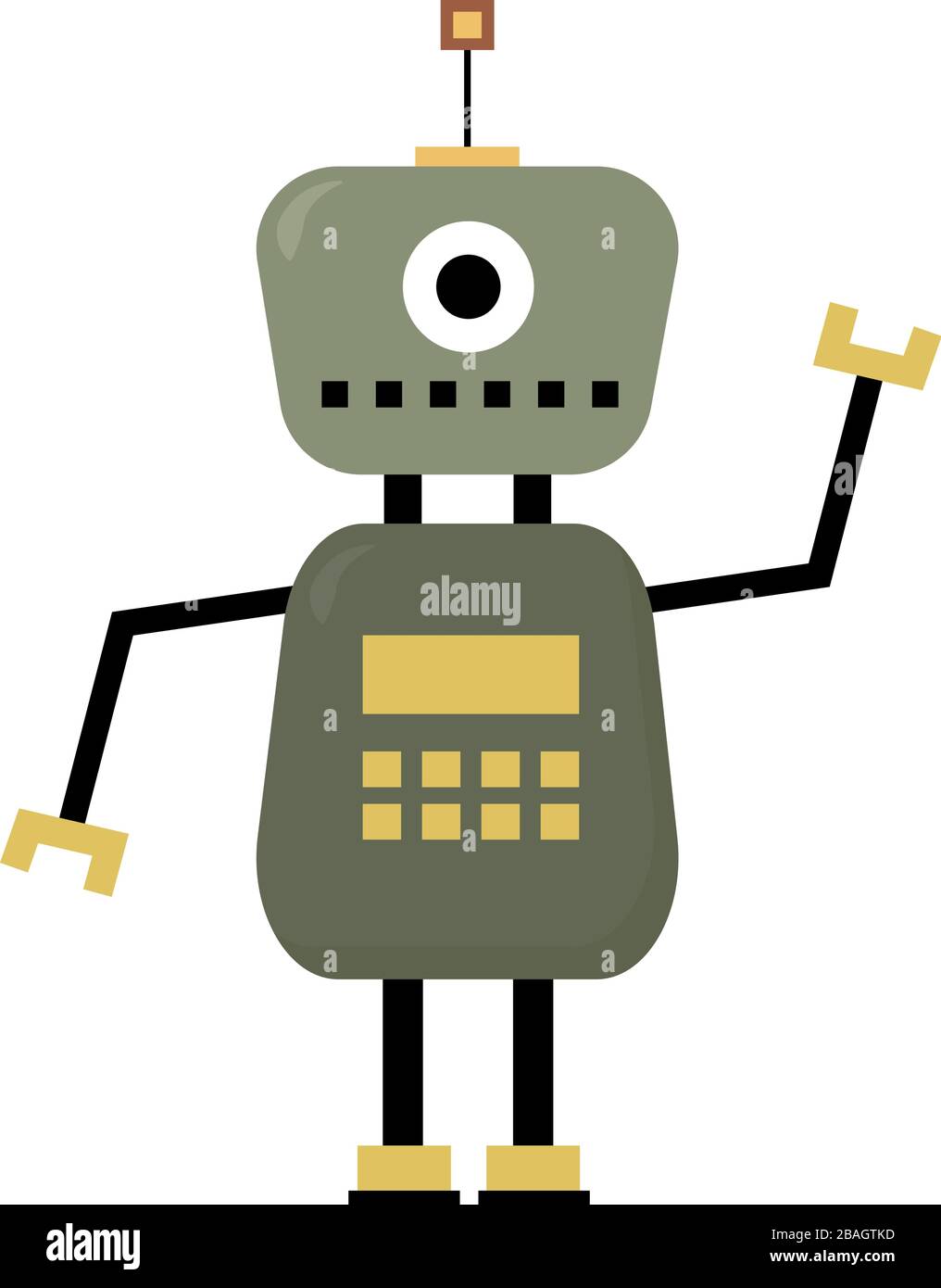 Green robot, illustration, vector on white background Stock Vector ...