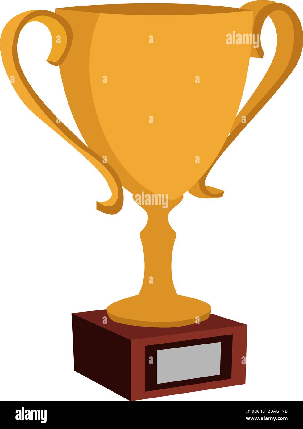 Golden trophy, illustration, vector on white background Stock Vector ...
