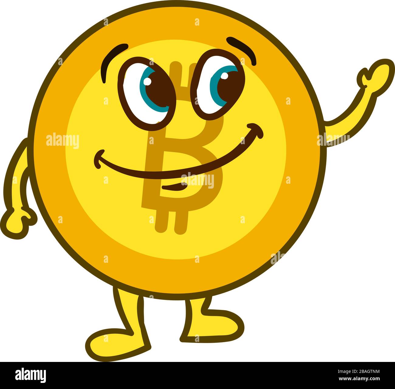 Happy bitcoin, illustration, vector on white background Stock Vector ...