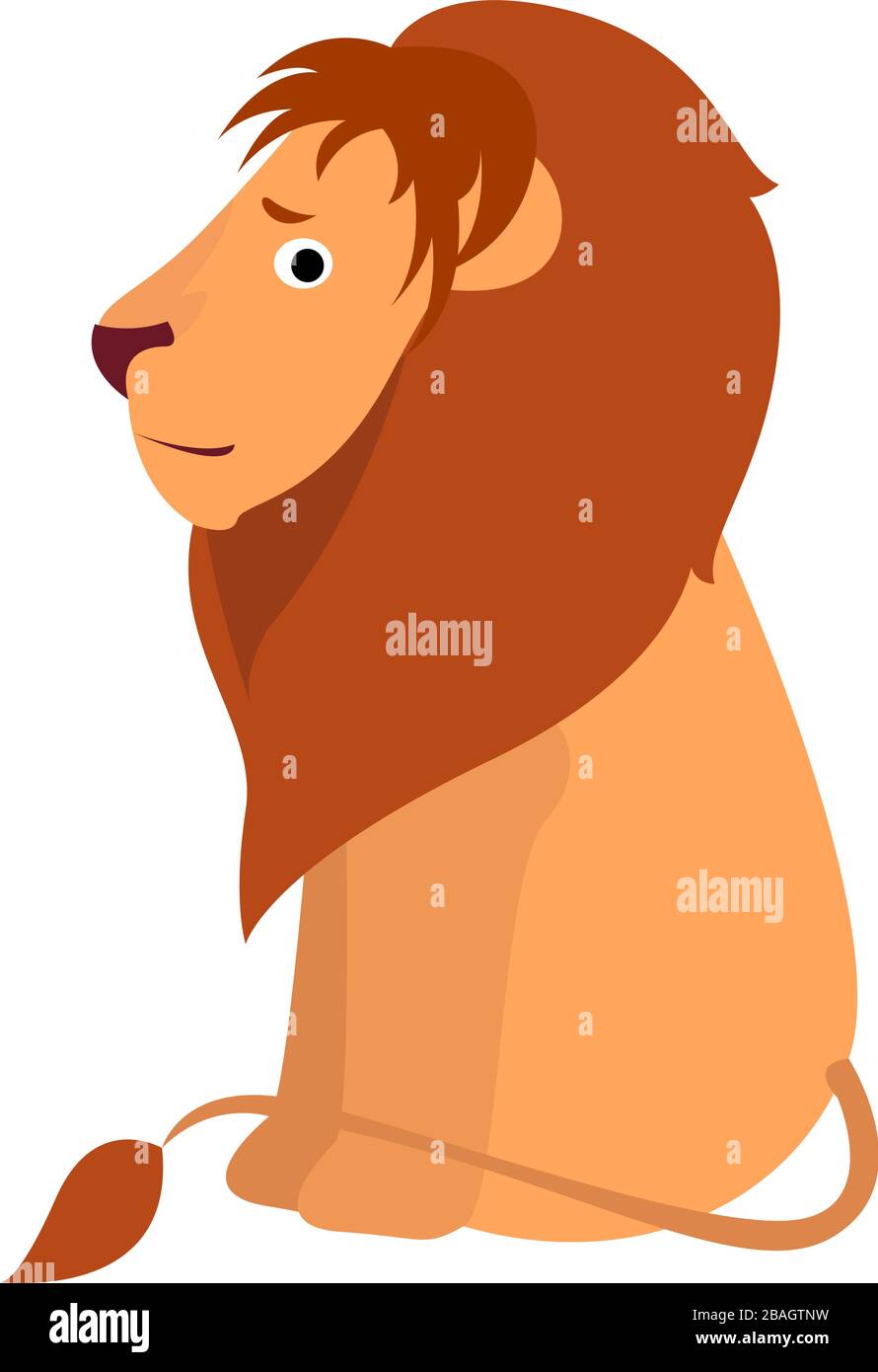 Scared lion, illustration, vector on white background Stock Vector Image & Art - Alamy