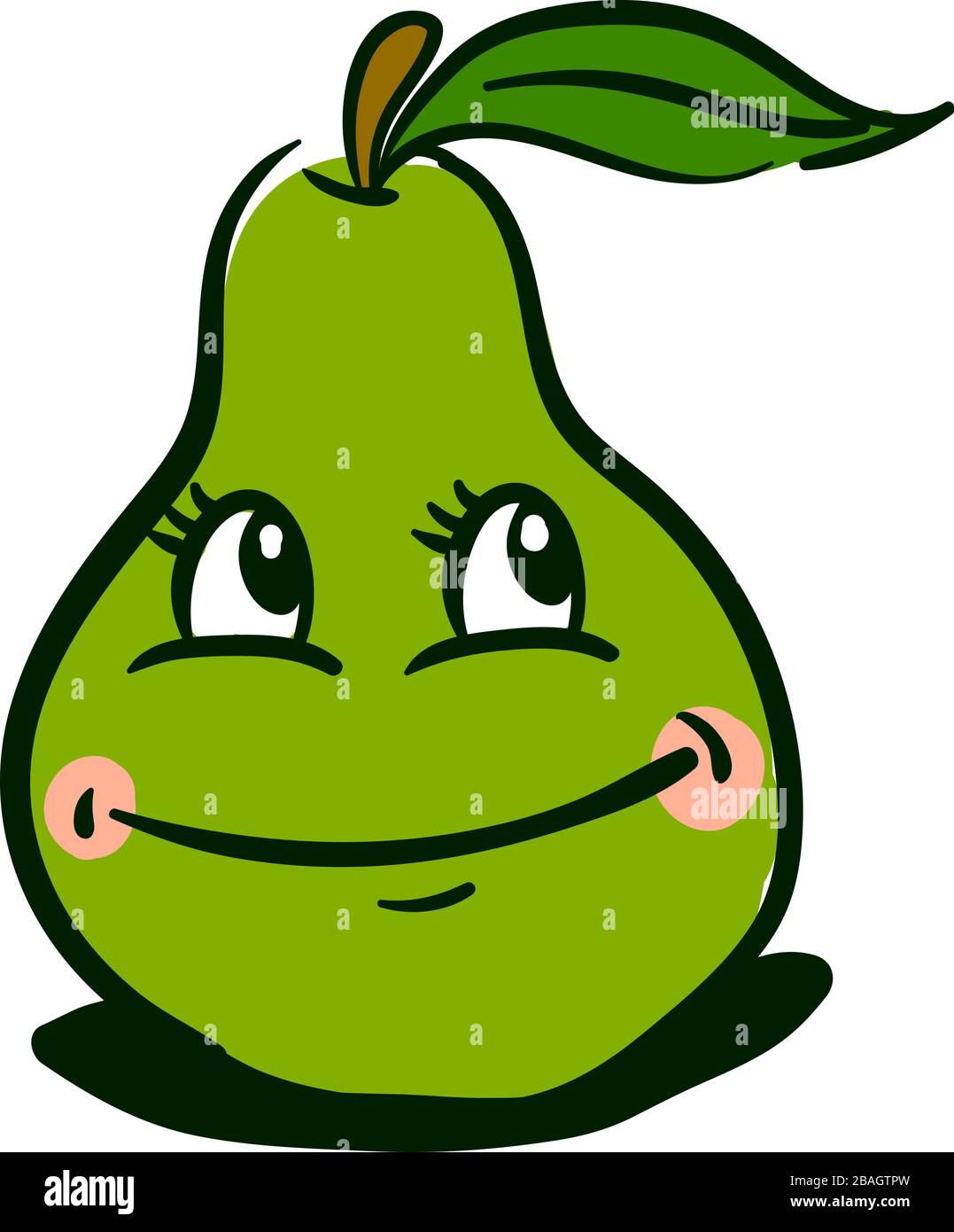 Happy pear, illustration, vector on white background Stock Vector Image ...