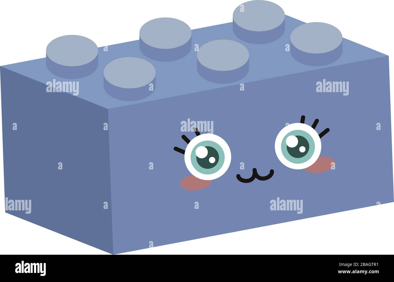 Blue lego toy, illustration, vector on white background Stock Vector ...