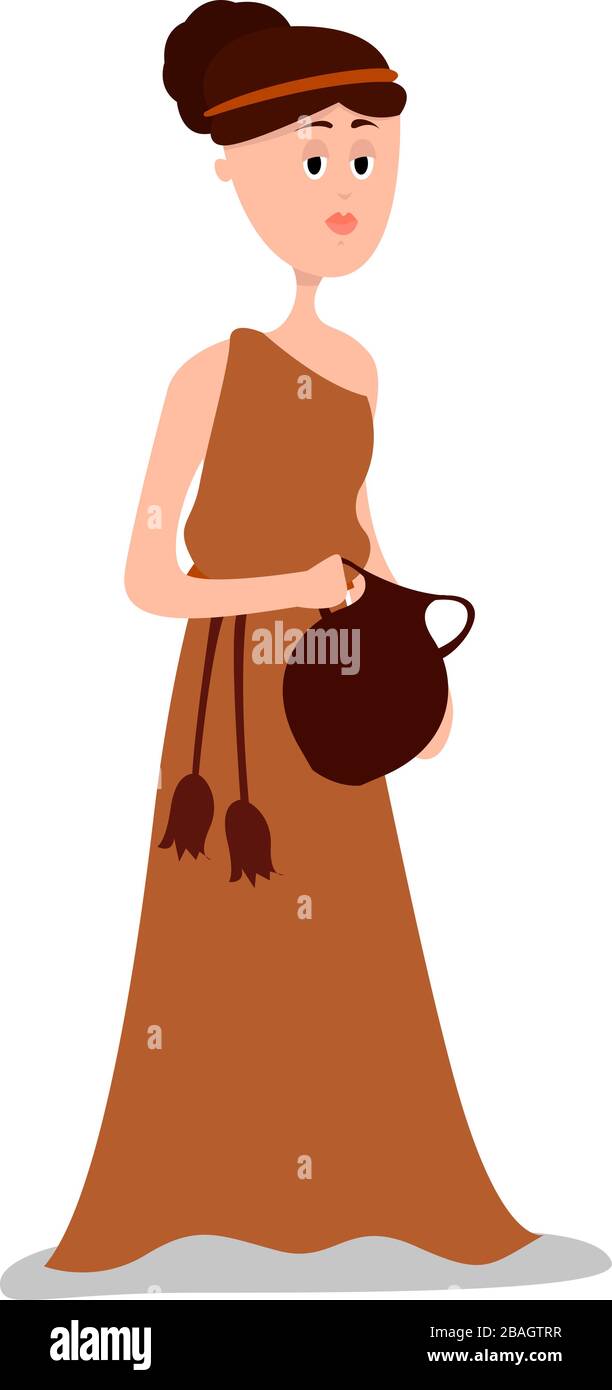 Greek woman, illustration, vector on white background Stock Vector ...