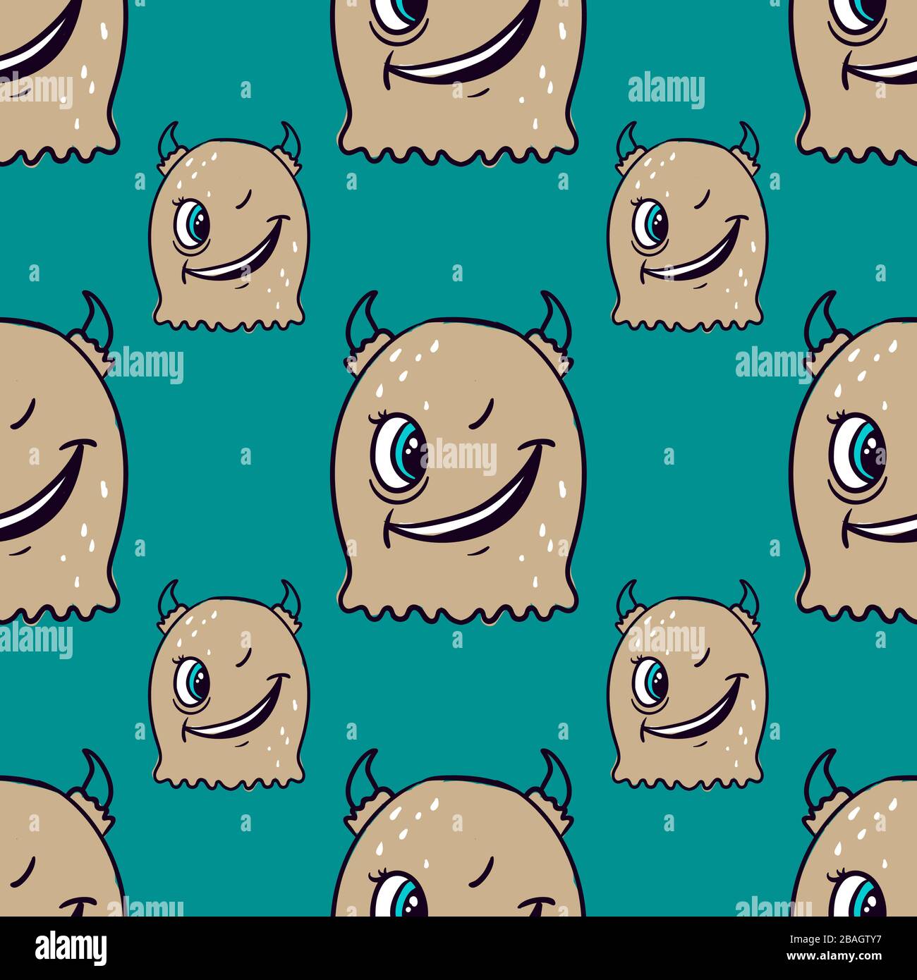 Monster pattern, illustration, vector on white background Stock Vector ...