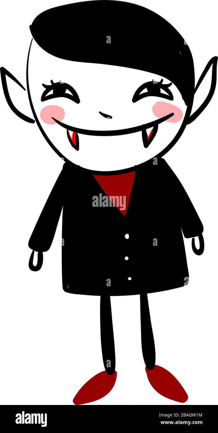 Happy vampire, illustration, vector on white background Stock Vector ...