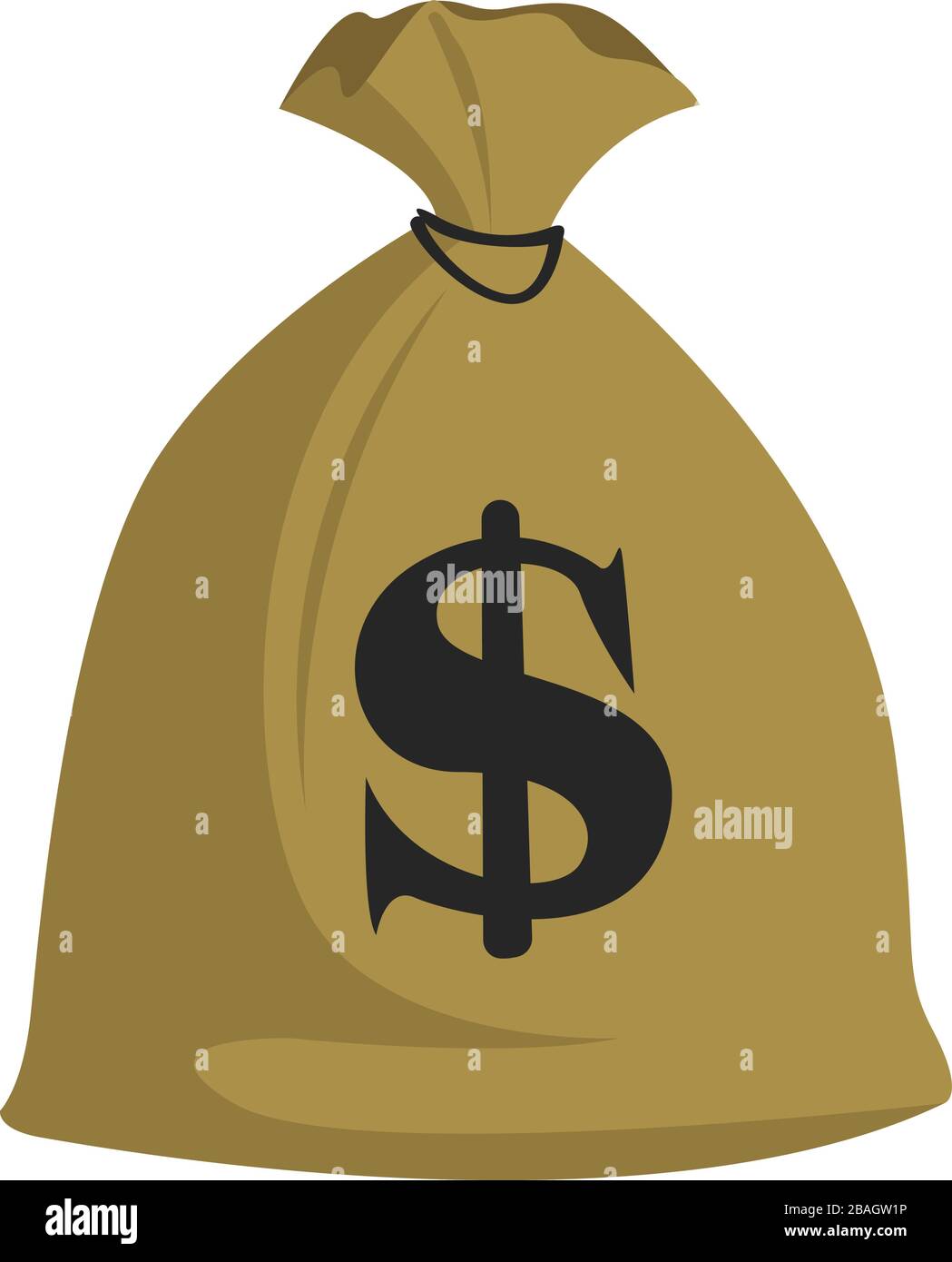 Money bag, illustration, vector on white background Stock Vector Image ...