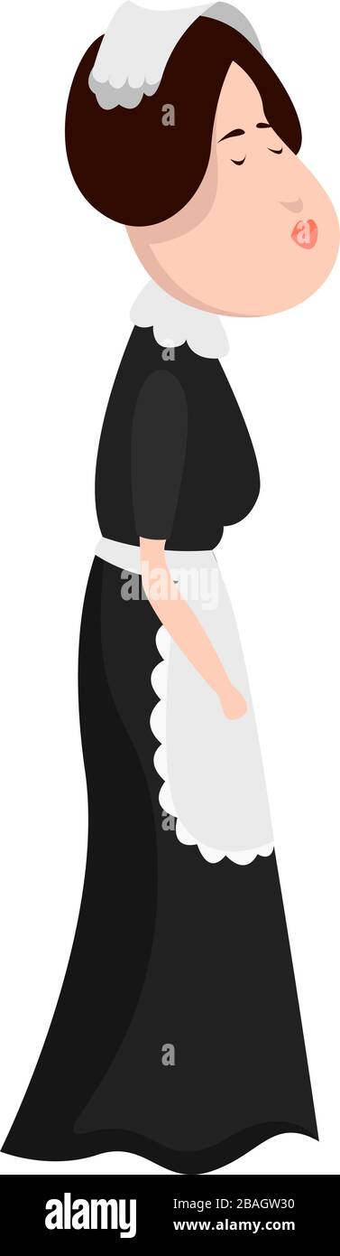 Maid in house, illustration, vector on white background Stock Vector ...
