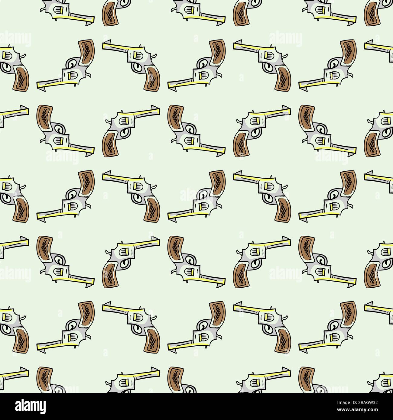 Guns pattern, illustration, vector on white background Stock Vector ...