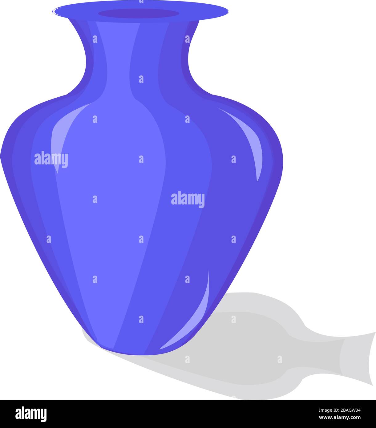 Blue vase, illustration, vector on white background Stock Vector Image ...