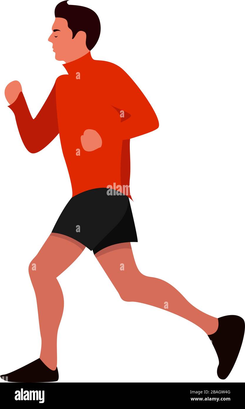 Morning running, illustration, vector on white background Stock Vector ...