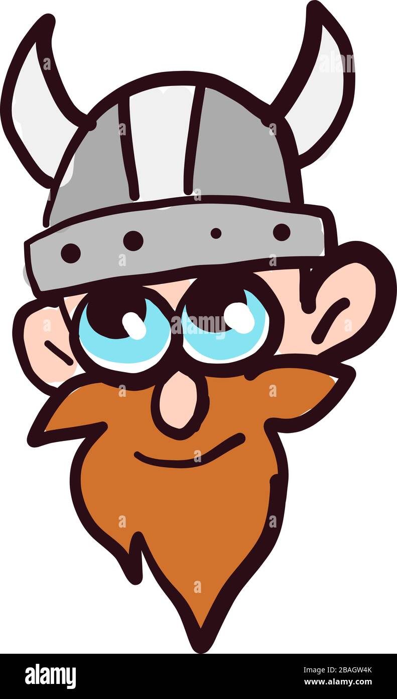 Happy Viking, illustration, vector on white background Stock Vector ...