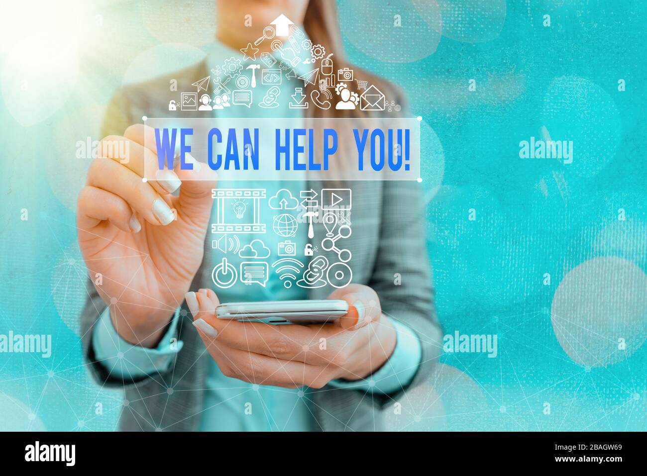 Word writing text We Can Help You. Business photo showcasing offering ...
