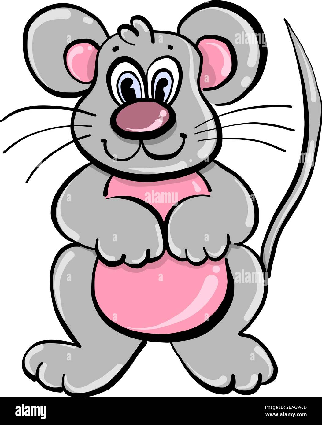 Cute mouse, illustration, vector on white background Stock Vector Image ...