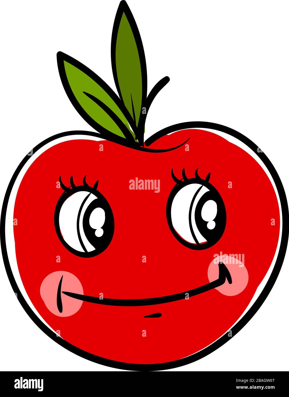 Happy apple, illustration, vector on white background Stock Vector ...