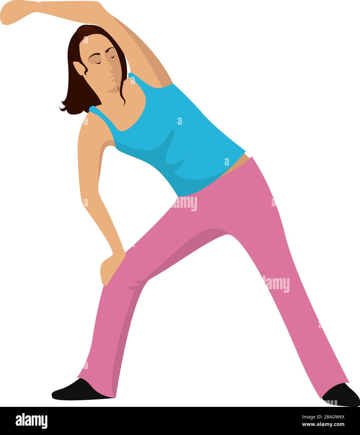 Morning workout, illustration, vector on white background Stock Vector ...