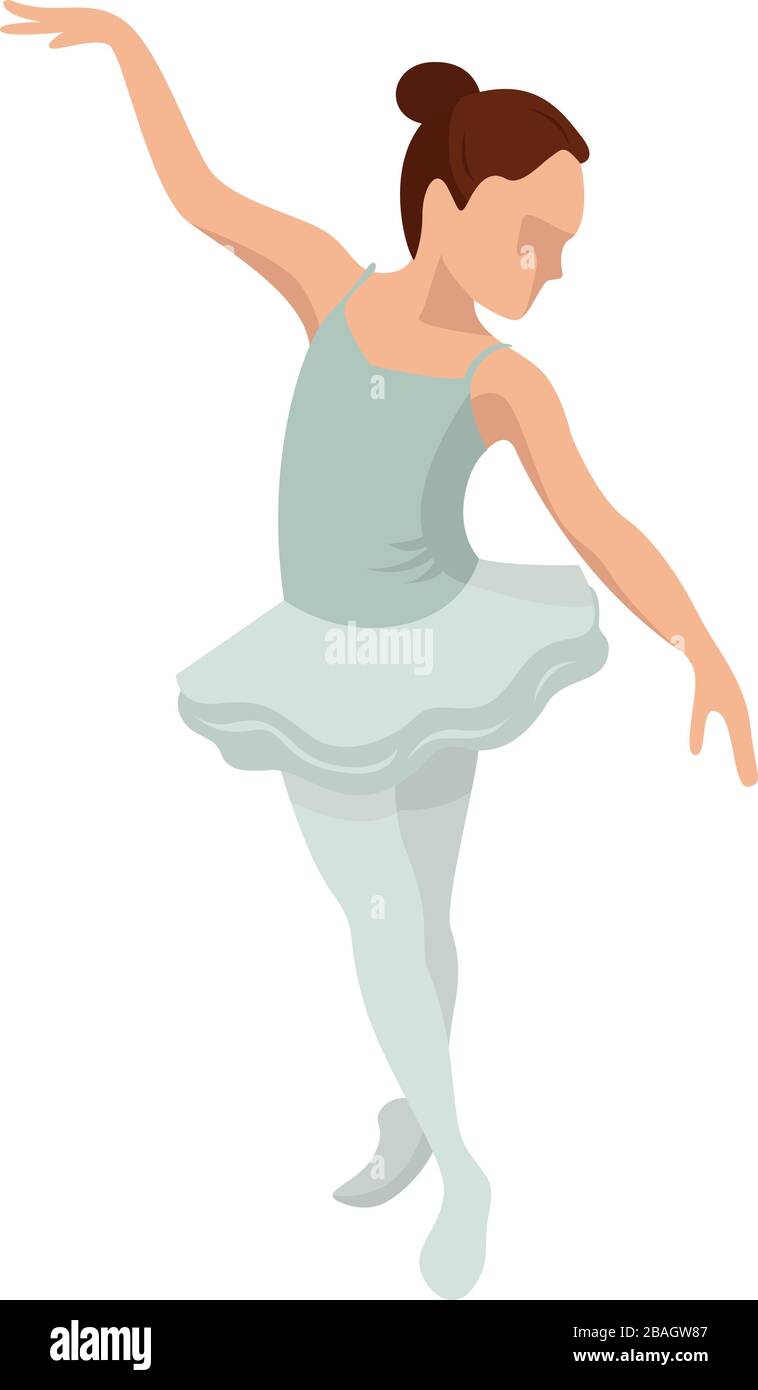 Little ballerina, illustration, vector on white background Stock Vector ...