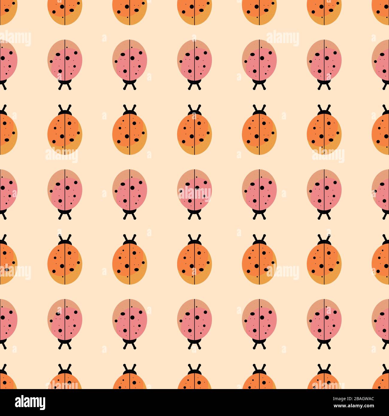 Ladybugs pattern, illustration, vector on white background Stock Vector ...