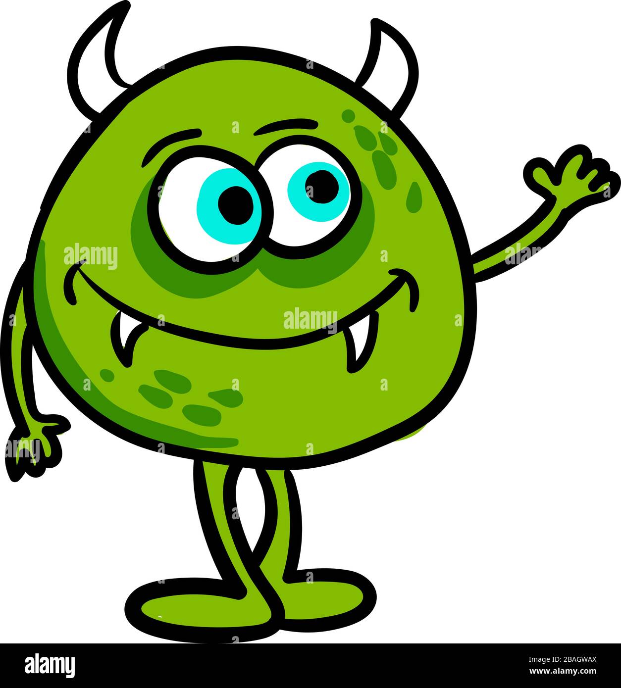 Green monster, illustration, vector on white background Stock Vector ...