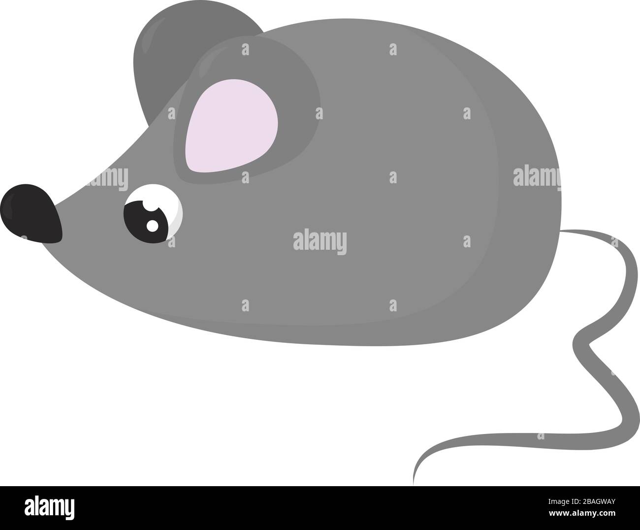 Grey mouse, illustration, vector on white background Stock Vector Image ...