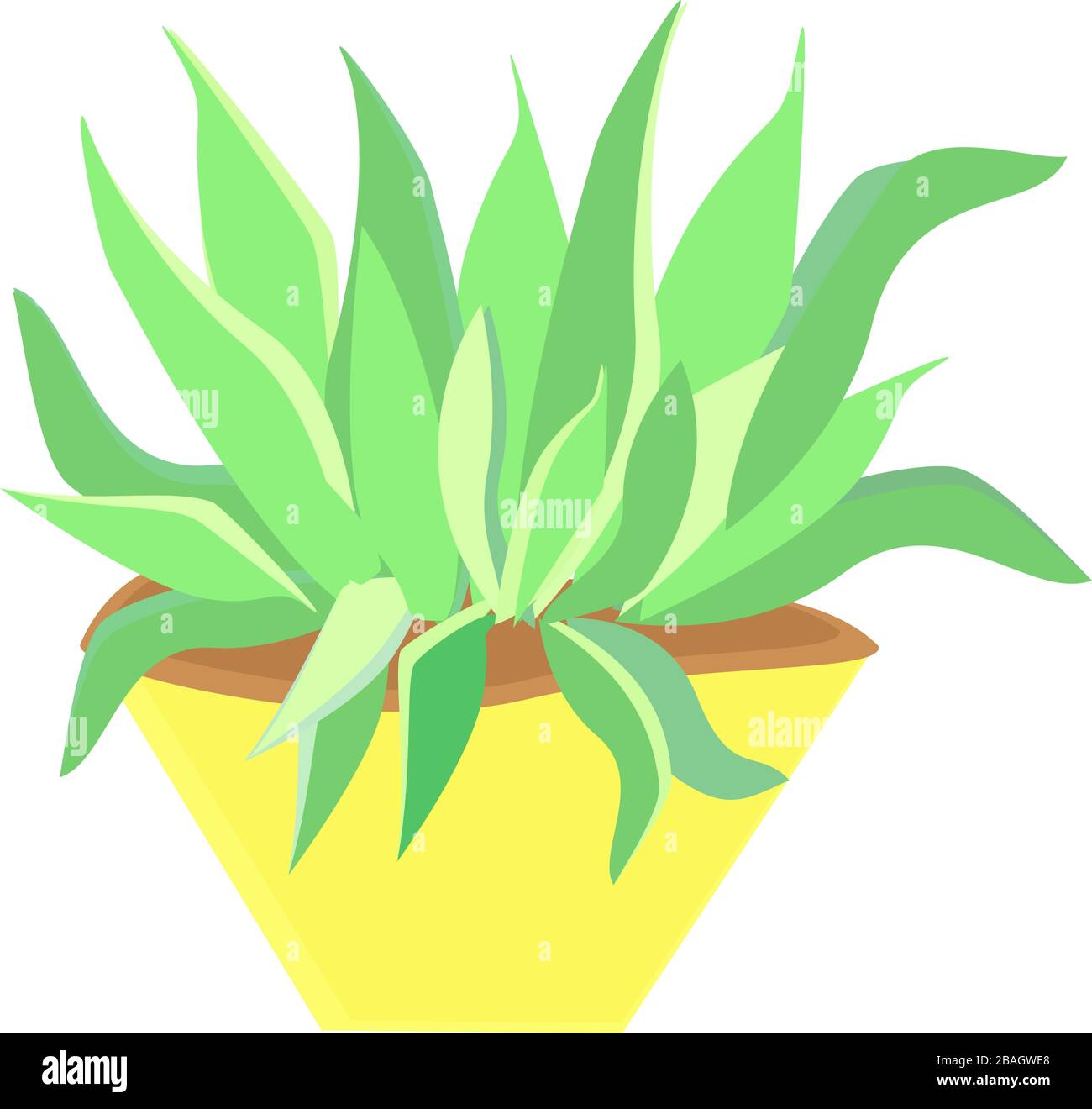 Herb in pot, illustration, vector on white background Stock Vector ...