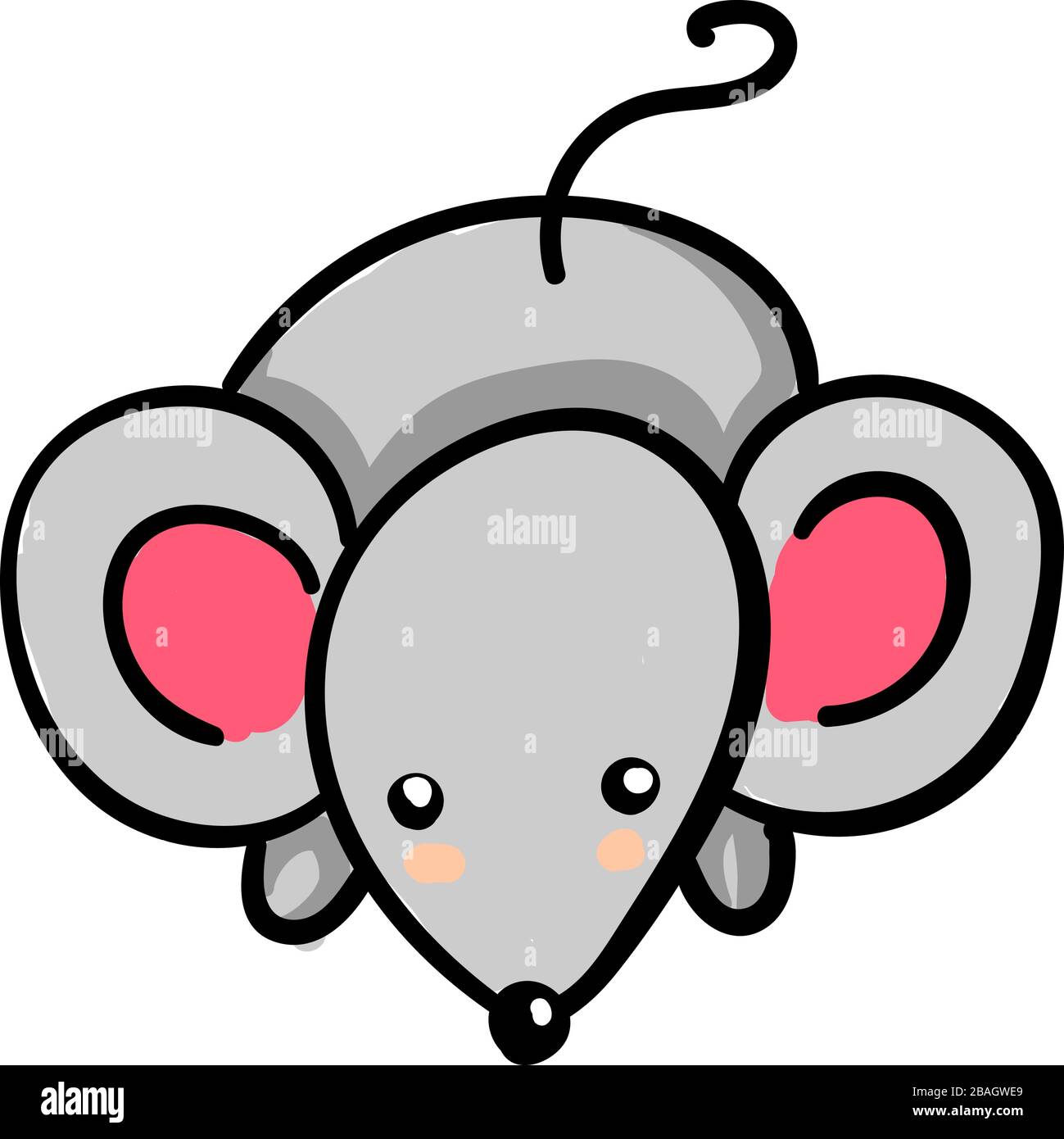Little mouse, illustration, vector on white background Stock Vector ...