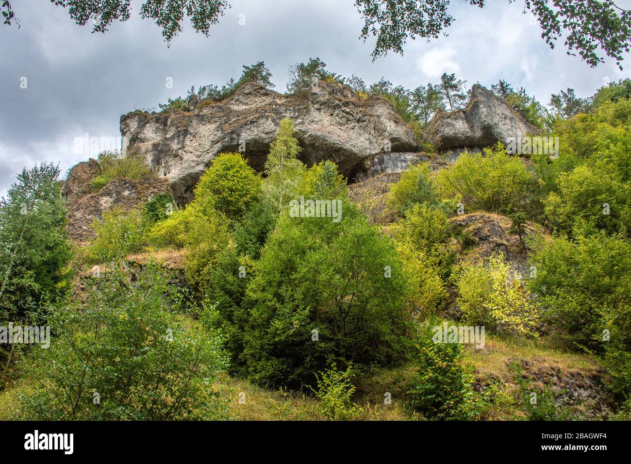 dolomite rocks of the Frankenalb, Germany, Bavaria, Upper Franconia ...