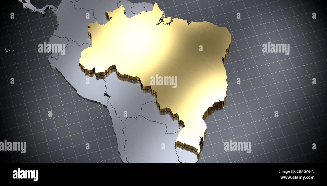 Brazil - country shape - 3D illustration Stock Photo - Alamy