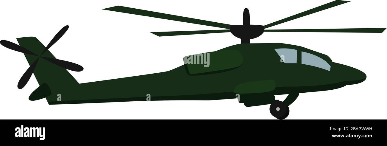 Military helicopter, illustration, vector on white background Stock ...