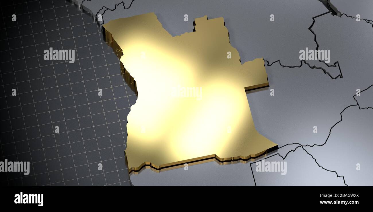 Angola - country shape - 3D illustration Stock Photo - Alamy